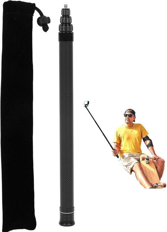 Verstelbare Selfie Stick 150 cm voor Action Camera's - 6 Delige ...