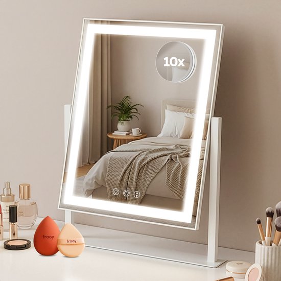 Fraay Hollywood Spiegel 41x30CM - met Beauty Blenders - LED Strip - 10x ...