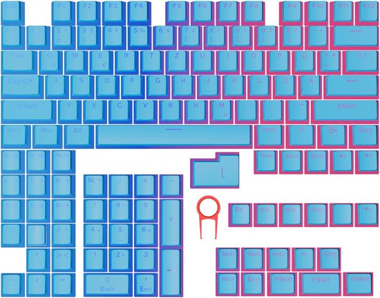 PBT Double Shot Pudding Keycaps Set Duits ISO Layout - Geschikt voor 60 ...