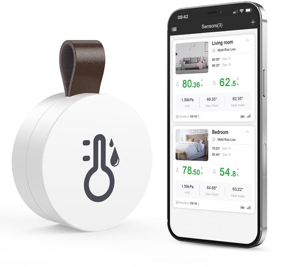 Thermomètre et Hygromètre sans fil avec Bluetooth pour l'intérieur ...