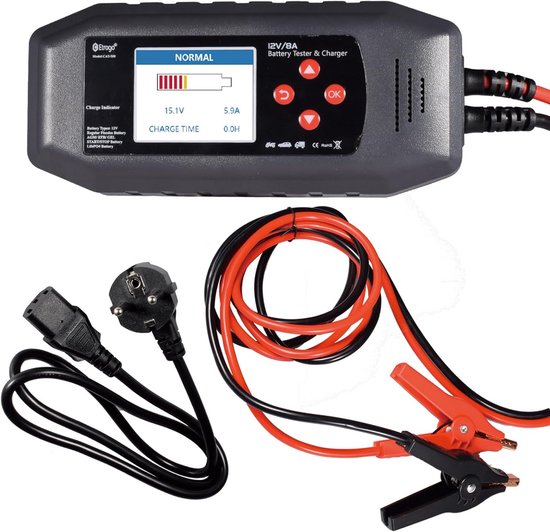 Slimme 12V Acculader en Tester voor Auto, Vrachtwagen, SUV en Boot ...