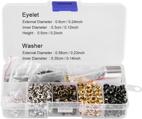 Set Metalen Oogjes 420 Stuks 3mm Diverse Kleuren voor Kleding en ...
