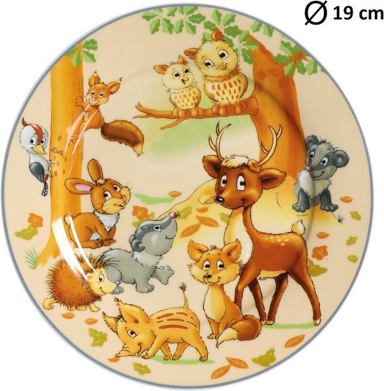 Kinderservies Set Bosdieren 10-Delig - Porselein en RVS Bestek | bol