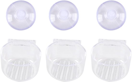 Pack of 3 Acrylic Fish Feeder - Transparent Aquarium Plant - Shrimp ...