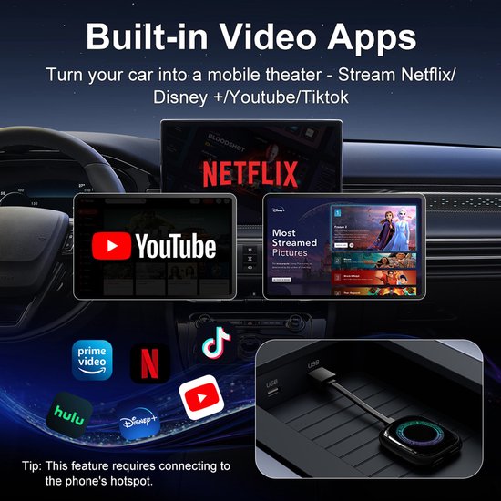 Stream Car Pro – Draadloze CarPlay & Android Auto – Android 12 Auto ...