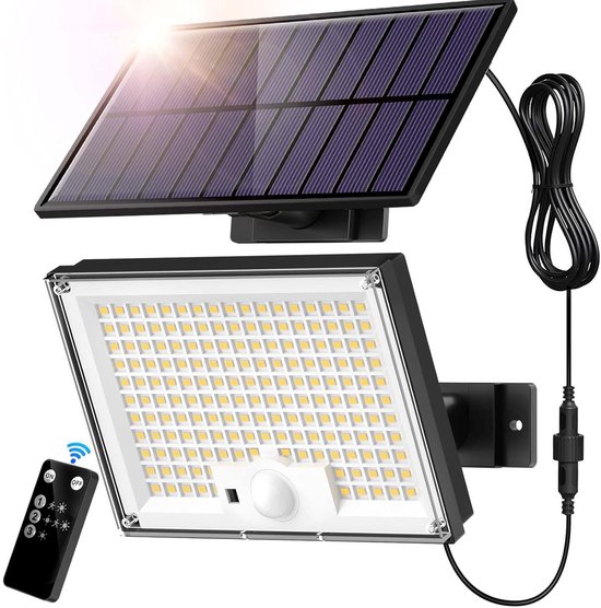 Solar buitenlamp met afstandsbediening – LED tuinverlichting op zonne ...
