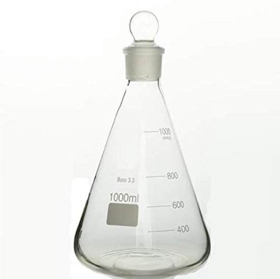 Erlenmeyer Kolf 100 ml Glas met Stop - Laboratorium Kolf Borosilicaat 3 ...