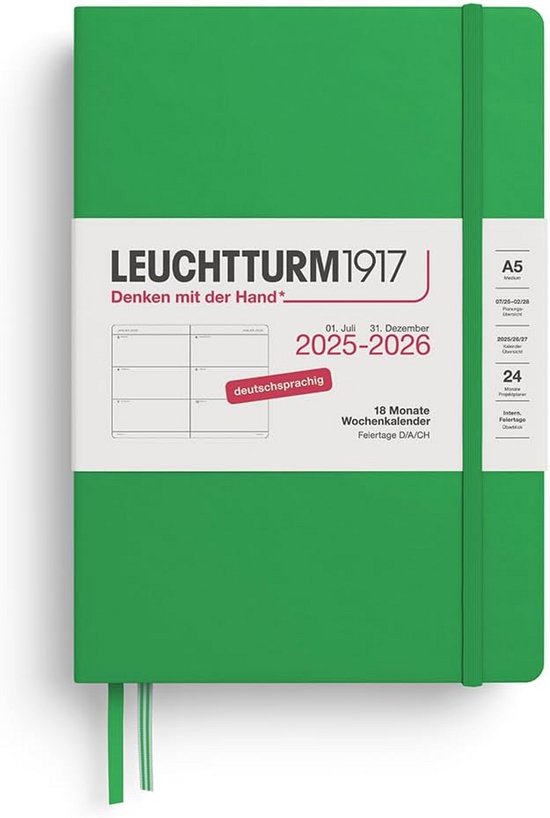 Weekkalender Medium (A5) 2026 - 18 maanden Planner met Hardcover ...