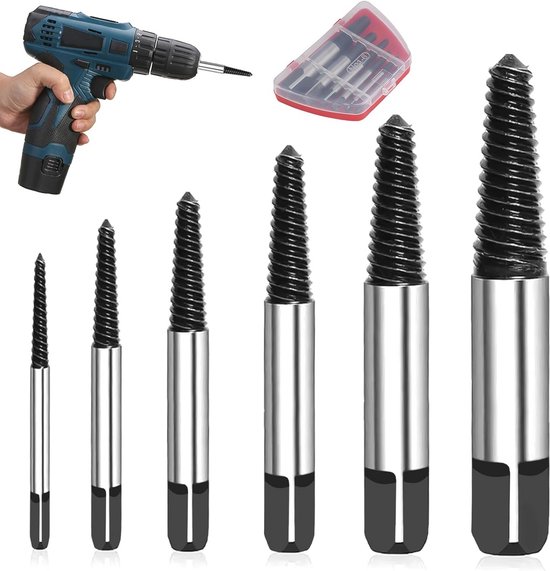 Professionele Gebroken Schroef Extractor Set - 6 Stuks Linkse Boorset ...