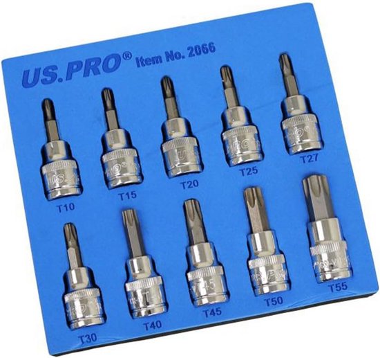 10-delige 3/8" Drive 48mm Lange S2 Torx Bit Set T10 - T55 | bol