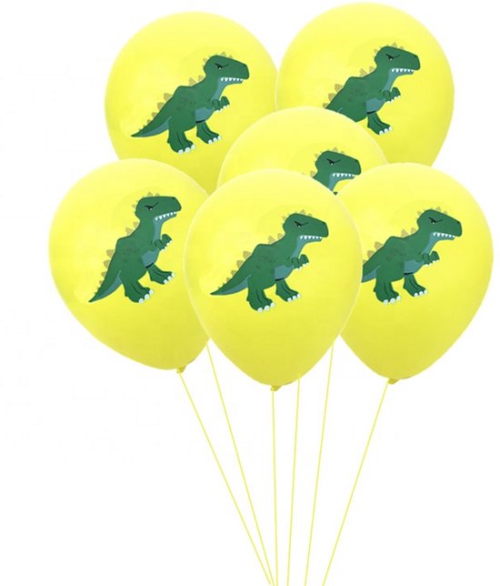 Ballonnen - dinosaurus - geel - verjaardag - feestje - versiering ...
