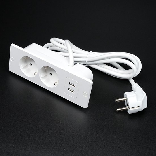 4 in 1 Verzonken Inklapbaar Tafelstopcontact met 2 Stopcontacten 2 USB ...