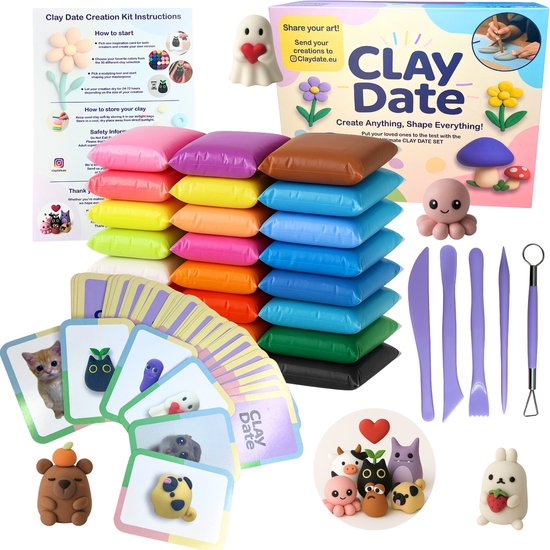 Clay Date™ Official Kit - All-In-One Sculpting Kit - Ready to use - 50 ...