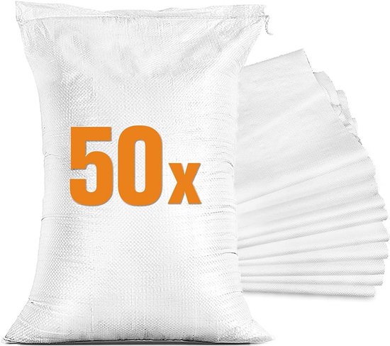 50 Zandzakken voor Overwaterbeveiliging - 40x60 cm Lege PP-stoffen ...