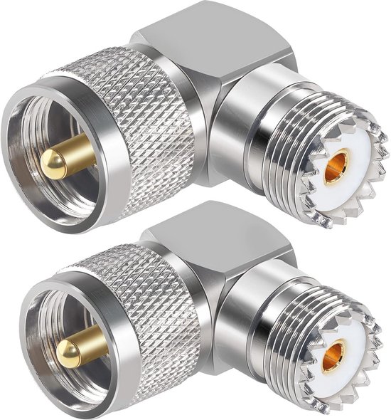 90 graden UHF stekker naar bus adapter - Coaxiale adapter voor RF ...