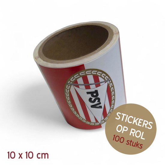 Stickers op rol (100x) | PSV Eindhoven | 10 x 10 cm | Voetbal ...