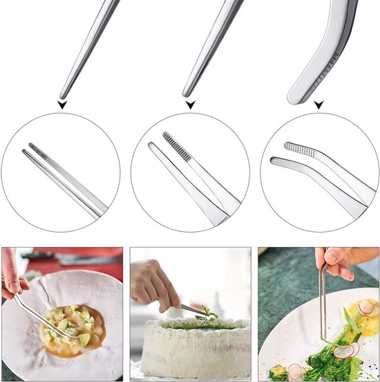 5-delige vis-gradenpincet en roestvrijstalen vistang set voor koken en ...
