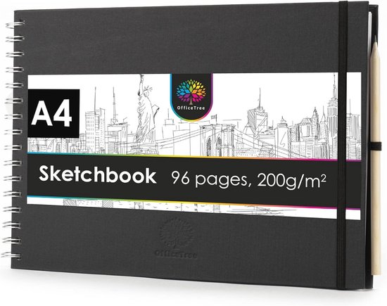 Schetsboek A4 met Spiraalbinding - 96 Pagina’s - Waterverf en ...