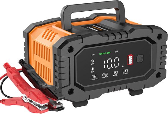 Intelligente acculader 10A 12V 24V - Automatische onderhoudslader met ...