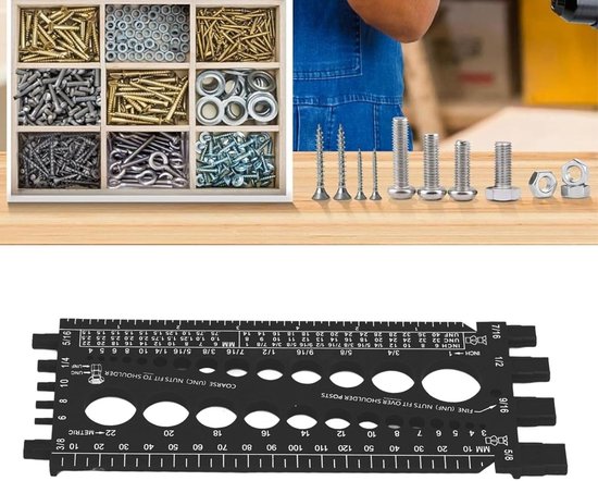 Multifunction Screw Identification Gauge - Nut Bolt Screw Gauge - Inch ...