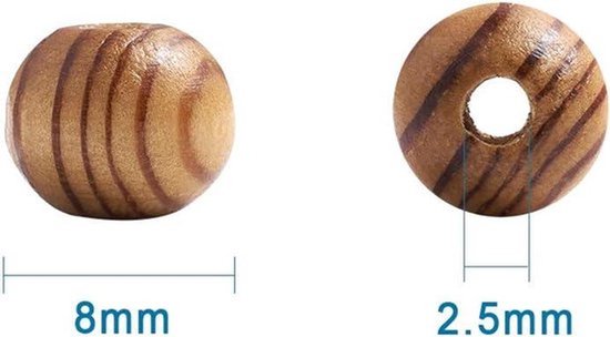 KARZO - Houten afstandhouder kralen 8 mm - Burlywood - 200 stuks ...