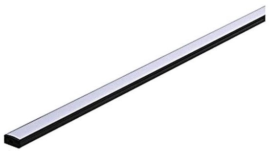 Profielbasis LED met Witte Diffuser - 1 Meter, Zwart Aluminium | bol