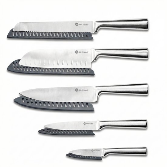 Pro Messenset 5-delig RVS – Professionele Keukenmessen Set met ...