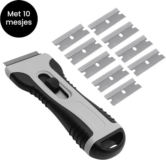Purepeak Glaskrabber met 10 Extra Mesjes - Glaschraper - Verfschraper ...