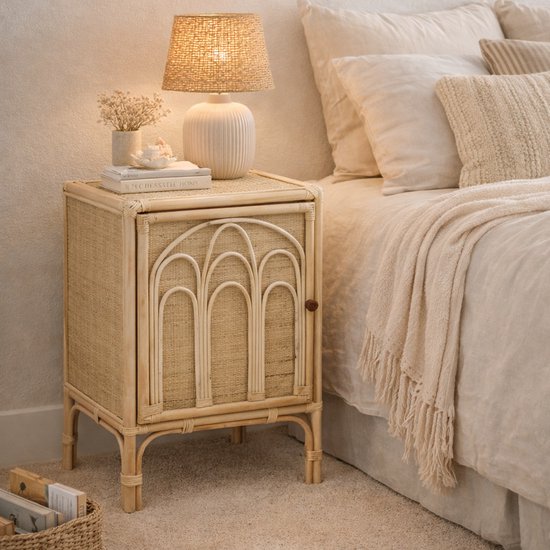 Createyourhome - Rotan - Nacht - Kast - Talina - 60x42x80 cm - Boho ...
