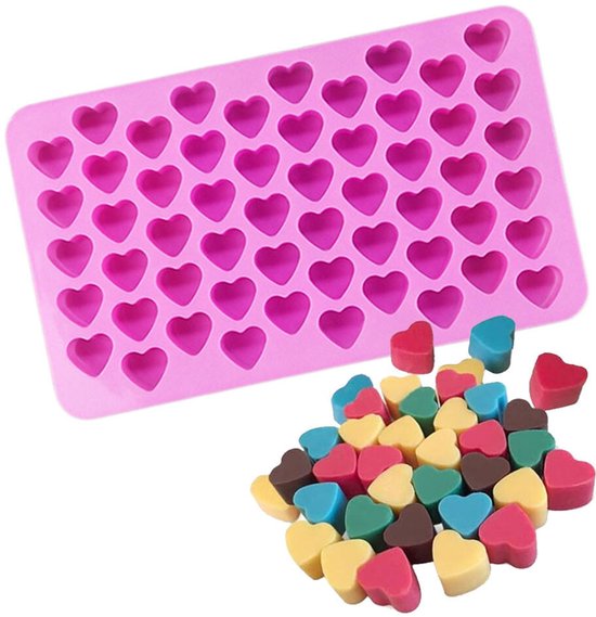 Chocolade Mal - 55 Mini Hartjes - Chocoladevorm - Bakvorm Chocolade ...