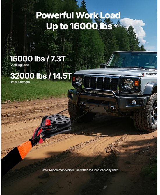 Boslier - Treklier - Trekkracht 14,5 ton - Kabel 9,5 mm - Offroad ...