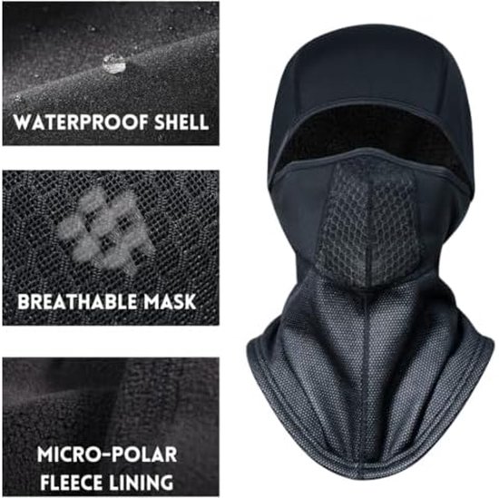All-weather balaclava: waterproof, warm hood and fleece face mask | bol