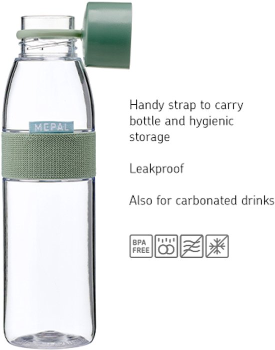 Mepal Waterfles - 700 ml - Drinkfles - Ellipse - Vivid blue | bol