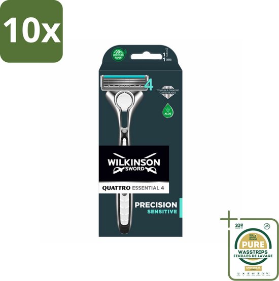 10 x Wilkinson - Navulmesjes - Quattro Scheermes Essential 4 ...