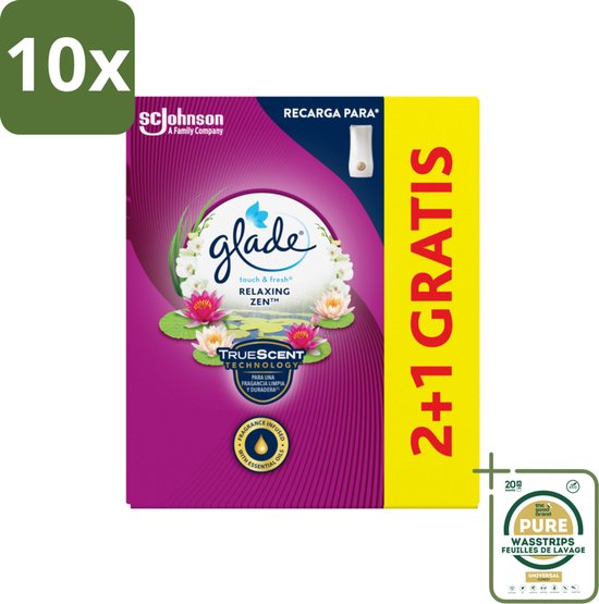 10 x Glade - Touch & Fresh - Relaxing Zen - 10 ml - Grootverpakking ...