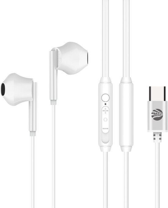 MG DS1450 Stereo Earphones - HiFi Type-C aansluiting - Wit - met draad ...