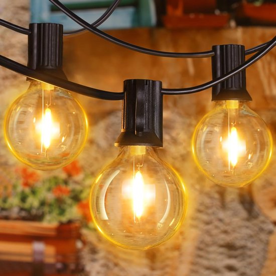 MUPOO G40 LED Lichtsnoer Buiten 7.6m 25 Fittingen – Waterdichte Globe ...