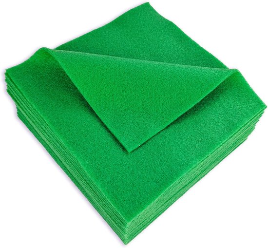 20 Stuks Groen Vilt Stof Vellen 15x15 cm - Dik Flexibel Vilt voor ...