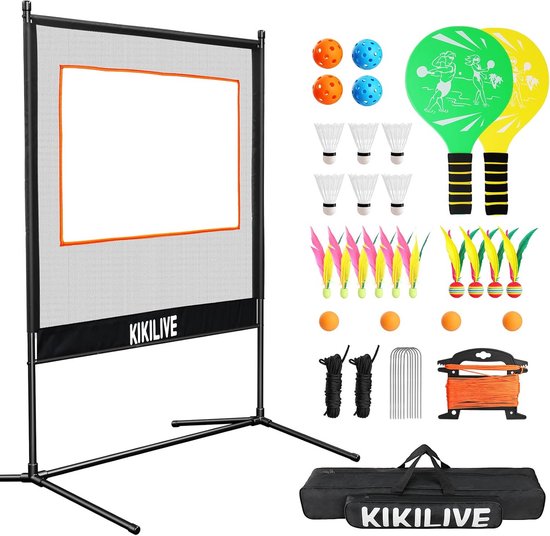 4-in-1 Pop-up Padel Tennis Set - Draagbare Beach Tennis Set inclusief ...