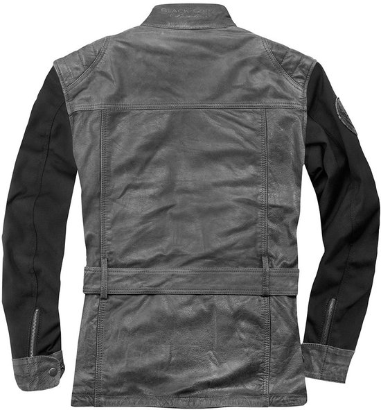 Black-Cafe London Retro Donkergrijs Leren Motorjas - Maat 54 - Jas | bol