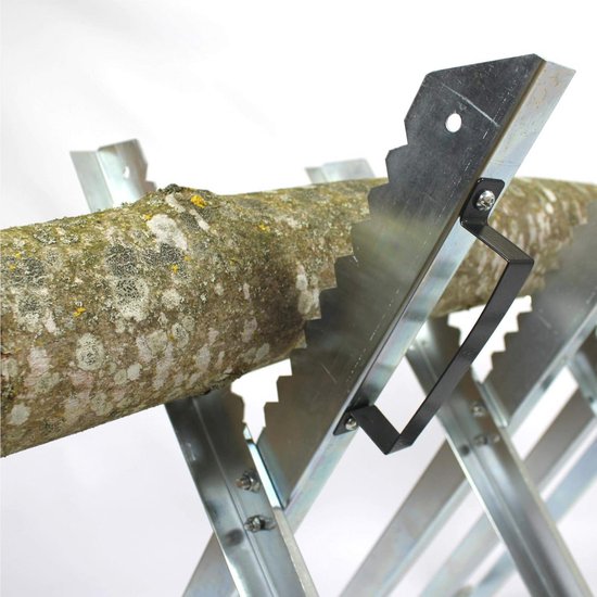 Inklapbare Zaagbok voor Brandhout - Metaal met 4-Voudige Oplegging | bol