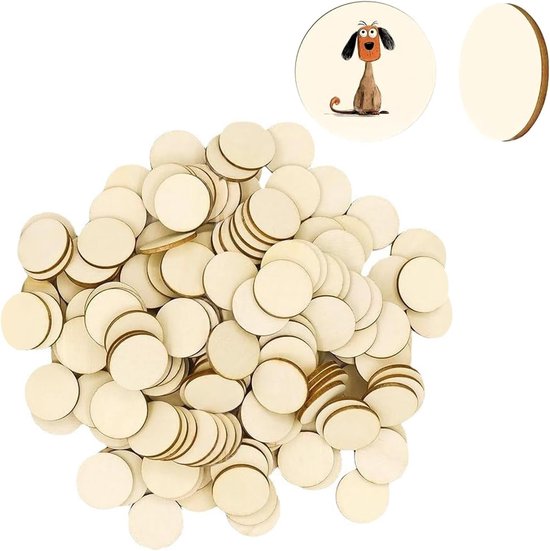 400 Stuks Ronde Houten Schijven voor Creatieve Projecten - 2 cm ...