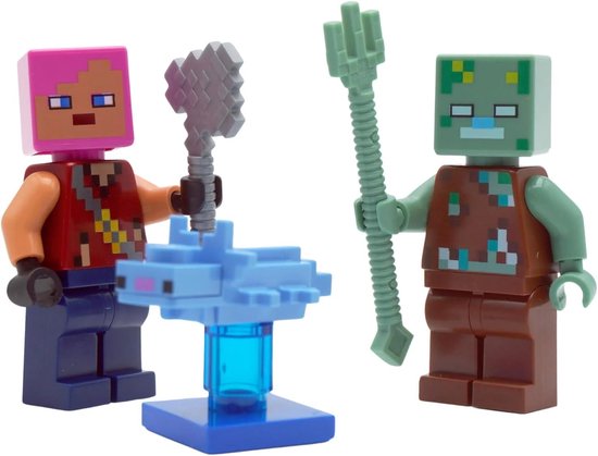 662303 - LEGO Minecraft Avonturier Drenkeling en Axolotl (Paper Bag) | bol