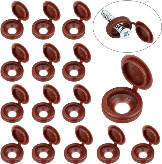Box 150Pcs Plastic Hinged Screw Covers Caps 5.5mm - Screw Snap Caps ...