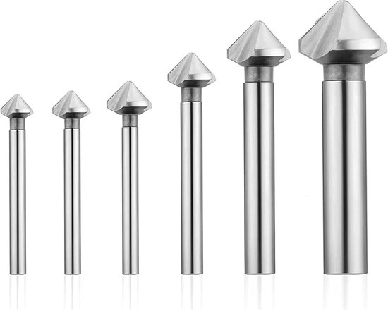 Pack of 6 Walnut Milling Cutters - HSS Bevel Cutter - Taper Drill - 90 ...