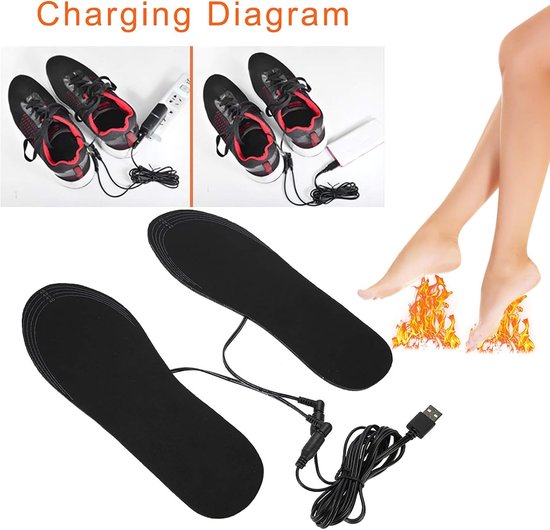 USB Electric Heated Insoles, Warm Shoe Inserts For Shoes Boot Keep ...