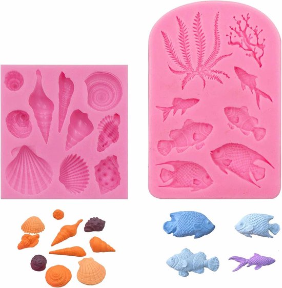 Zeemotieven fondant siliconen vormen zeepvorm - 3D oceaan dier ...