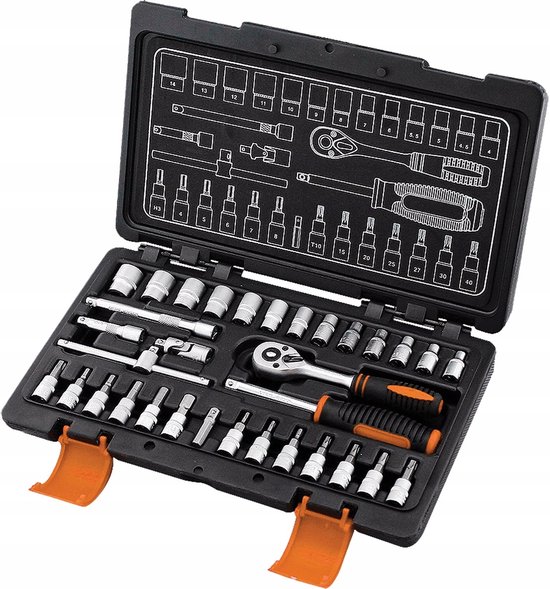 GERTU GNAS33S 33-delige doppenset 1/4" CRV staal | bol