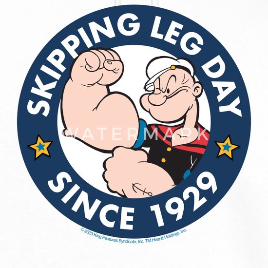 Popeye Skipping Leg Day Since 1929 Premium Hoodie Heren | bol