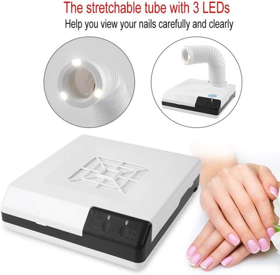 60W 2 in 1 Nail Vacuum Cleaner - Professionele Nagelstofafzuiger ...